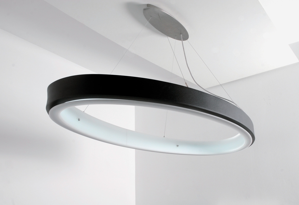 ELLIPSE L 2400x1190 - elliptical ring luminaire as pendant or surface ...